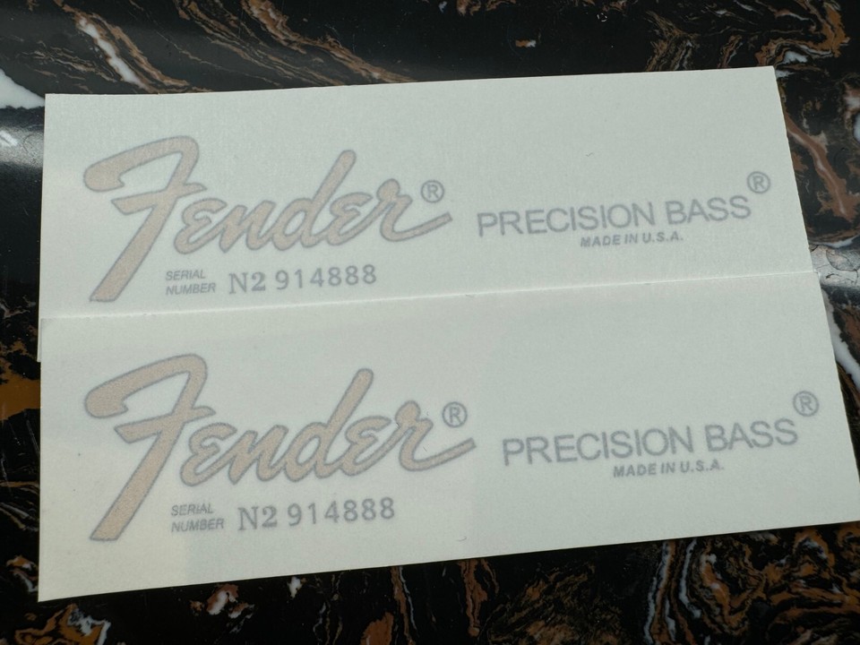 2Pcs FENDER PRECISION BASS Guitar Waterslide Transfer Headstock ...