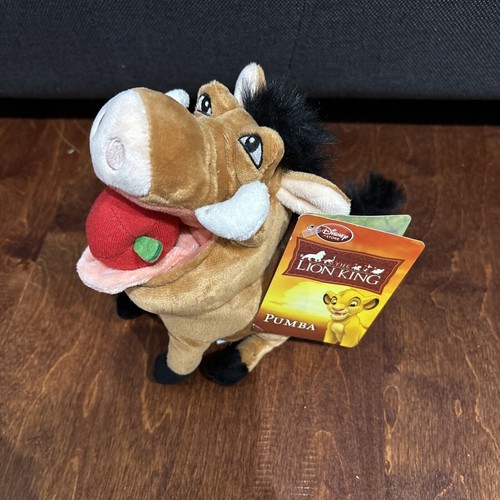 Disney Store 7" Lion King Pumba Pig Warthog With Apple Stuffed Plush ...