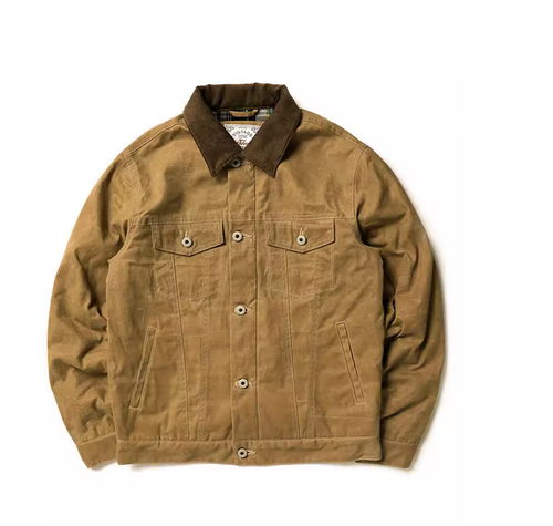 Wax Jacket Corduroy Collar Waterproof Rugged Style Outerwear Jackets ...