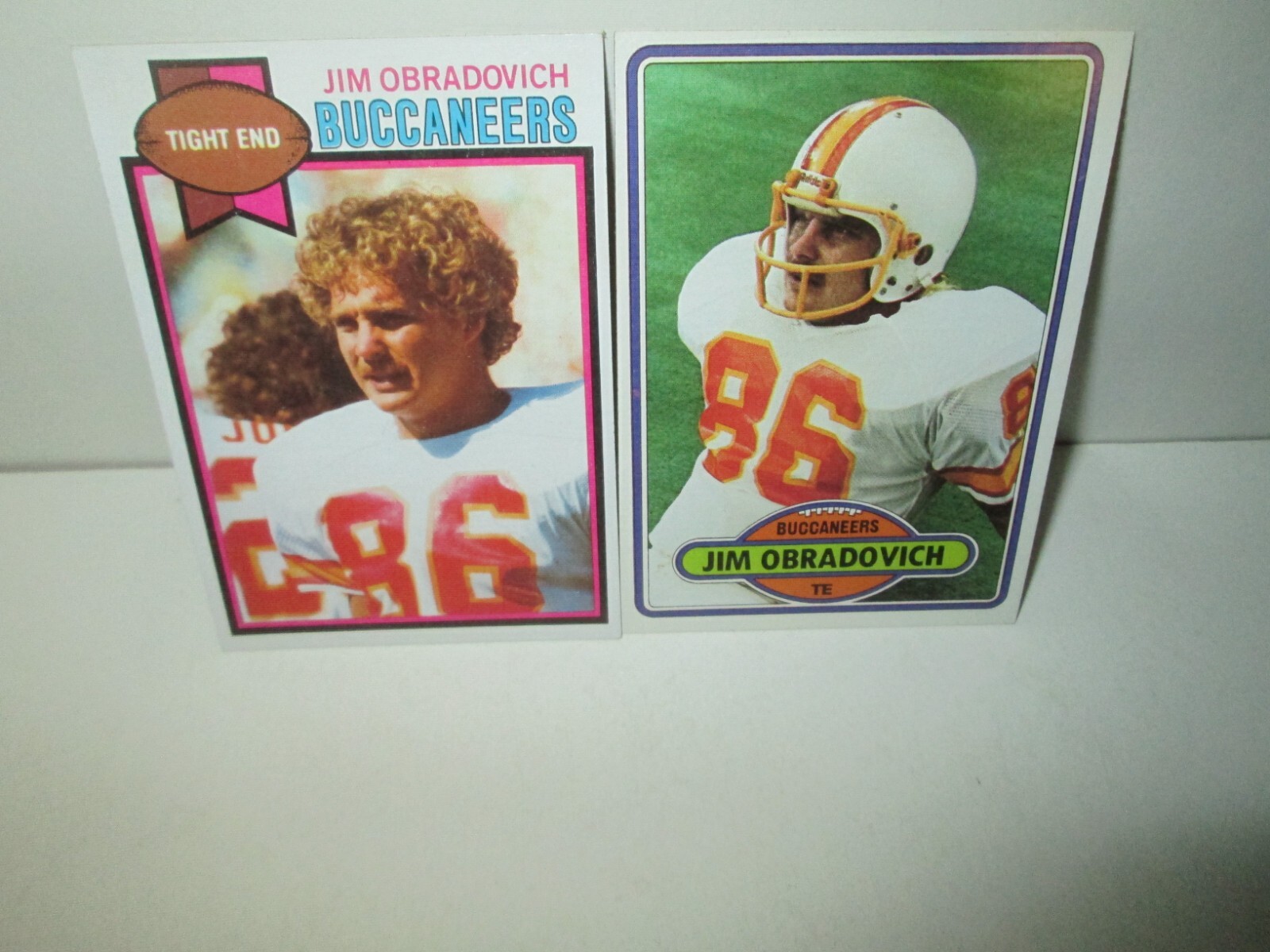 LOT OF 2 JIM OBRADOVICH 1970s Cards Rookie #223 437 TAMPA BAY ...