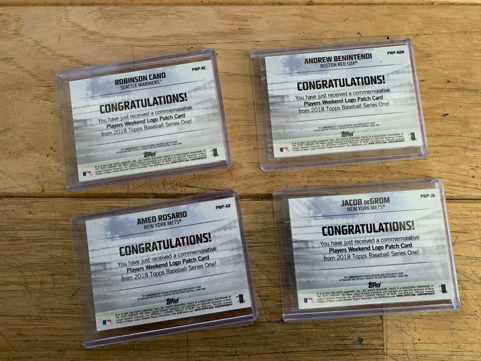 4 Cards - 2018 Topps Baseball Series 1 Player's Weekend Logo Patch ...