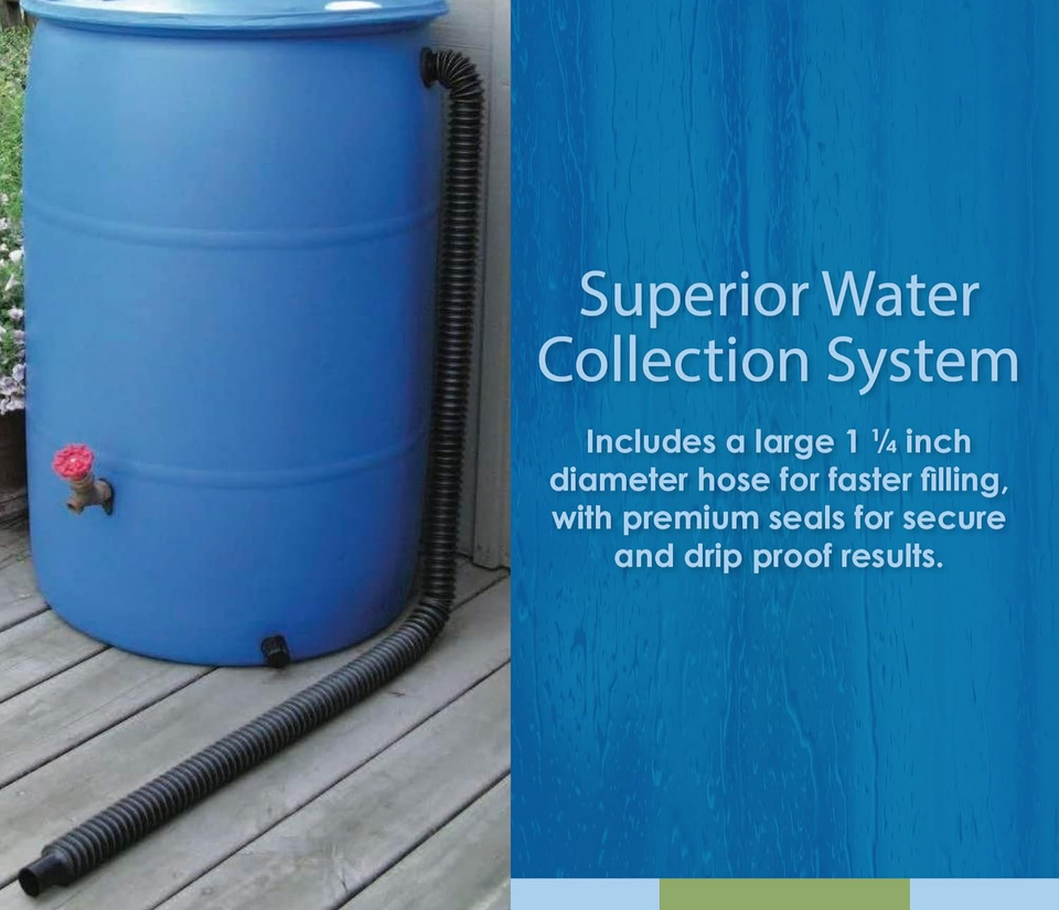 Earthminded Rain Barrel Overflow Kit - Divert Water Away from Full Rain ...