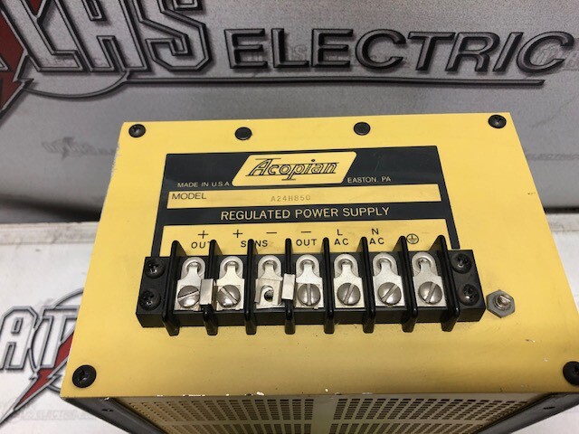 ACOPIAN A24H850 REGULATED POWER SUPPLY INPUT VOLTS 105-125 OUTPUT VOLTS ...