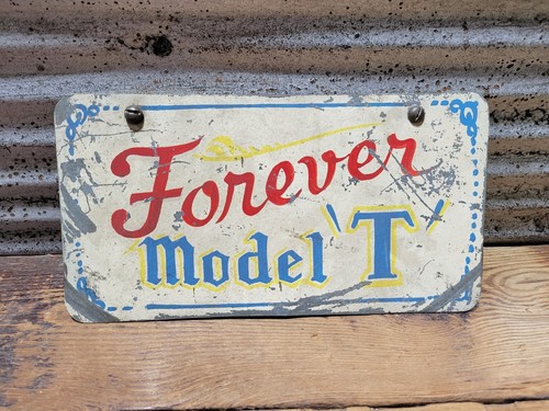 Vintage 1950s Hand Lettered Forever Model T Ford Vanity License Plate ...