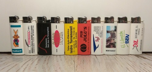 10 ACCENDINI CLIPPER/BRIO-LARGE SIZE-ANNI 90-LIGHTERS-MECHEROS-BRIQUET ...