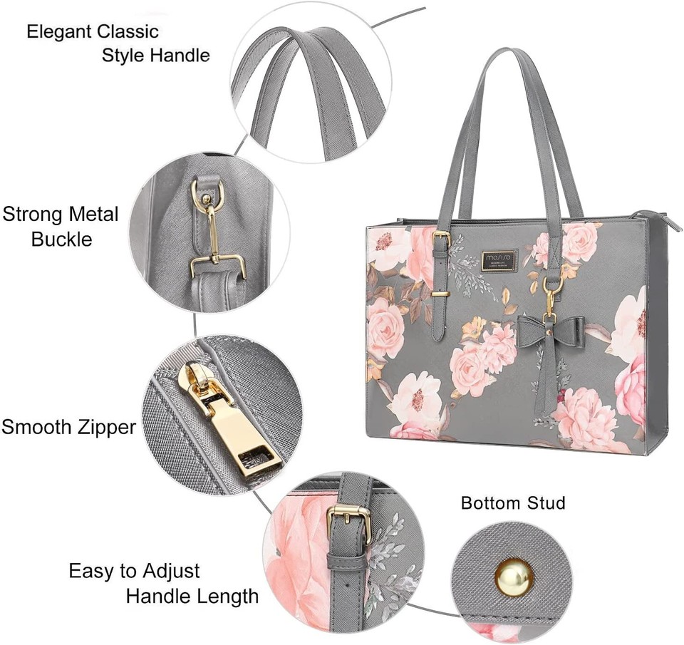 Laptop Tote Bag for MacBook Pro 15 16 inch 2023 M2 M1 Women PU Leather ...