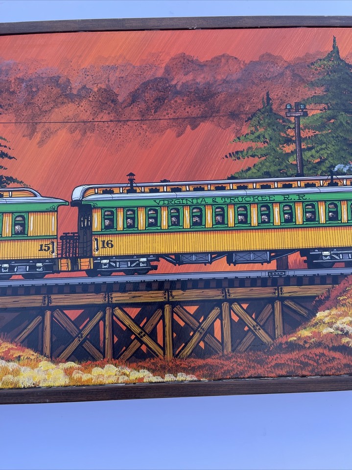 FRED BONN PAINTING LARGE AMERICAN LISTED REGIONALISM AVIATION RAILROAD ...