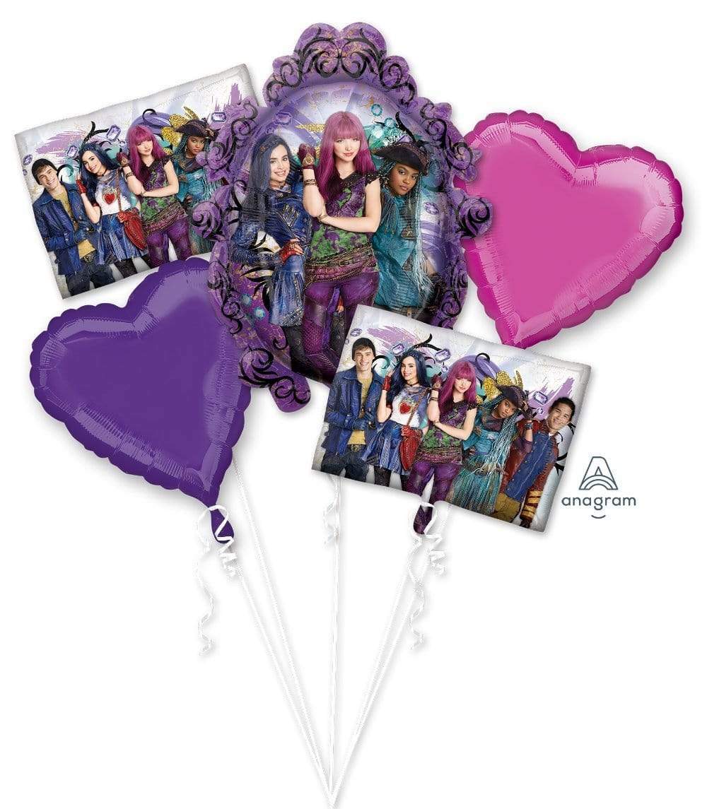 Disney Descendants 2 Happy Birthday Party 5 Balloon Bouquet Kit Party ...