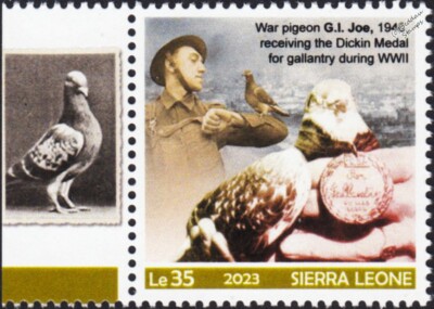 WWII War Pigeon G.I. JOE Carrier/Messenger Bird Stamp (2023 Sierra ...