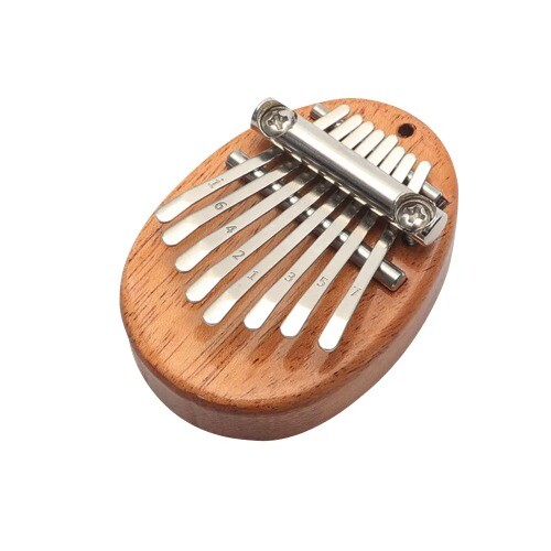 8 Key Mini Kalimba Thumb Piano WoodMetals Small Musical Instrument ...