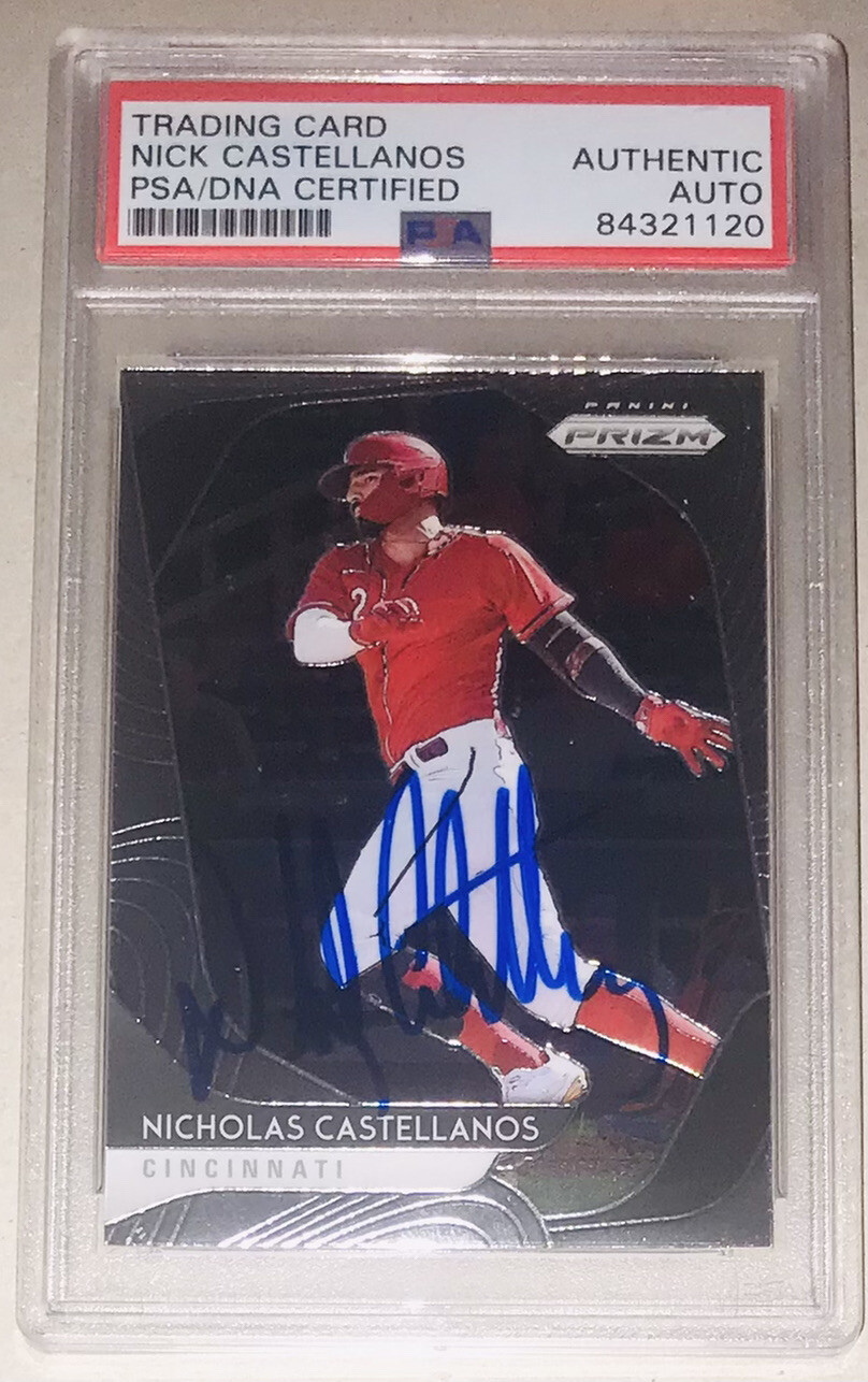 NICK CASTELLANOS CINCINNATI REDS SIGNED AUTOGRAPH 2020 PANINI PRIZM PSA ...