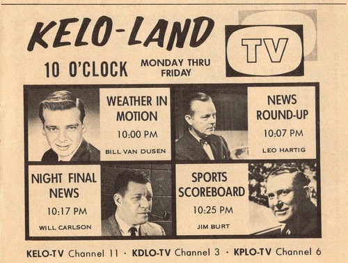 1966 KELO TV NEWS AD~BILL VAN DUSEN~WILL CARLSON~LEO HARTIG~JIM BURT ...