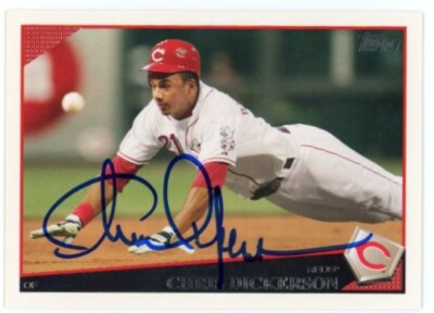 SIGNED BASEBALL CARD AUTO TOPPS 2009 CHRIS DICKERSON CINCINNATI REDS ...