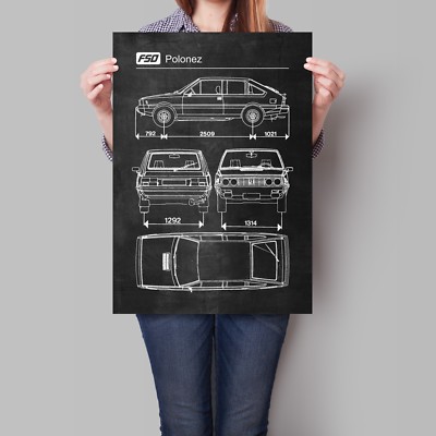 FSO Polonez Poster Retro Car Patent Blueprint | eBay UK