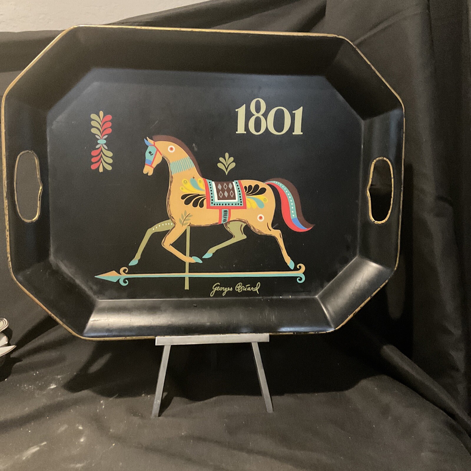 George’s Briard Mid Century Painted Tin Tray 1801 Weathervane 14x17 1/2 ...