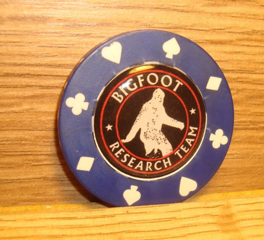 BIGFOOT RESEARCH TEAM epoxy dome Poker Chip Golf Ball Marker Card Guard ...