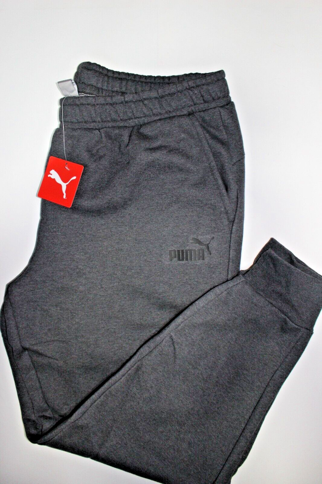 PUMA DARK GREY Men's Essentials Logo Jogger Fleece Sweatpants SZ: 2XL ...