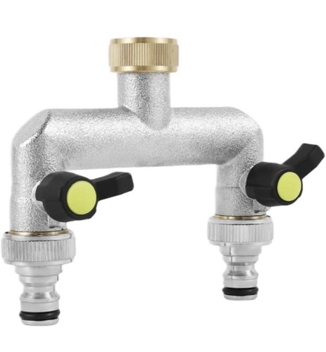 2-Way Tap Water Distributor 3/4 Inch Connection With Shut-off Valves | eBay