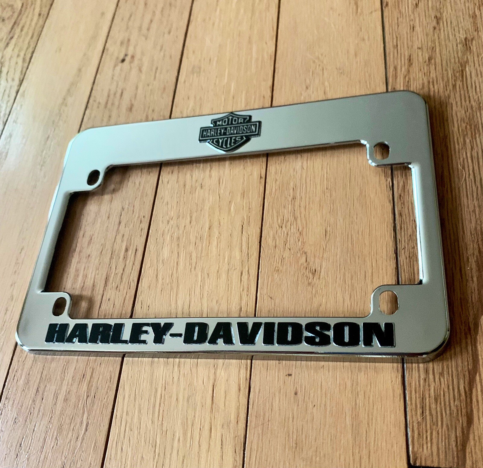 Harley Davidson Chrome Motorcycle License Plate Frame