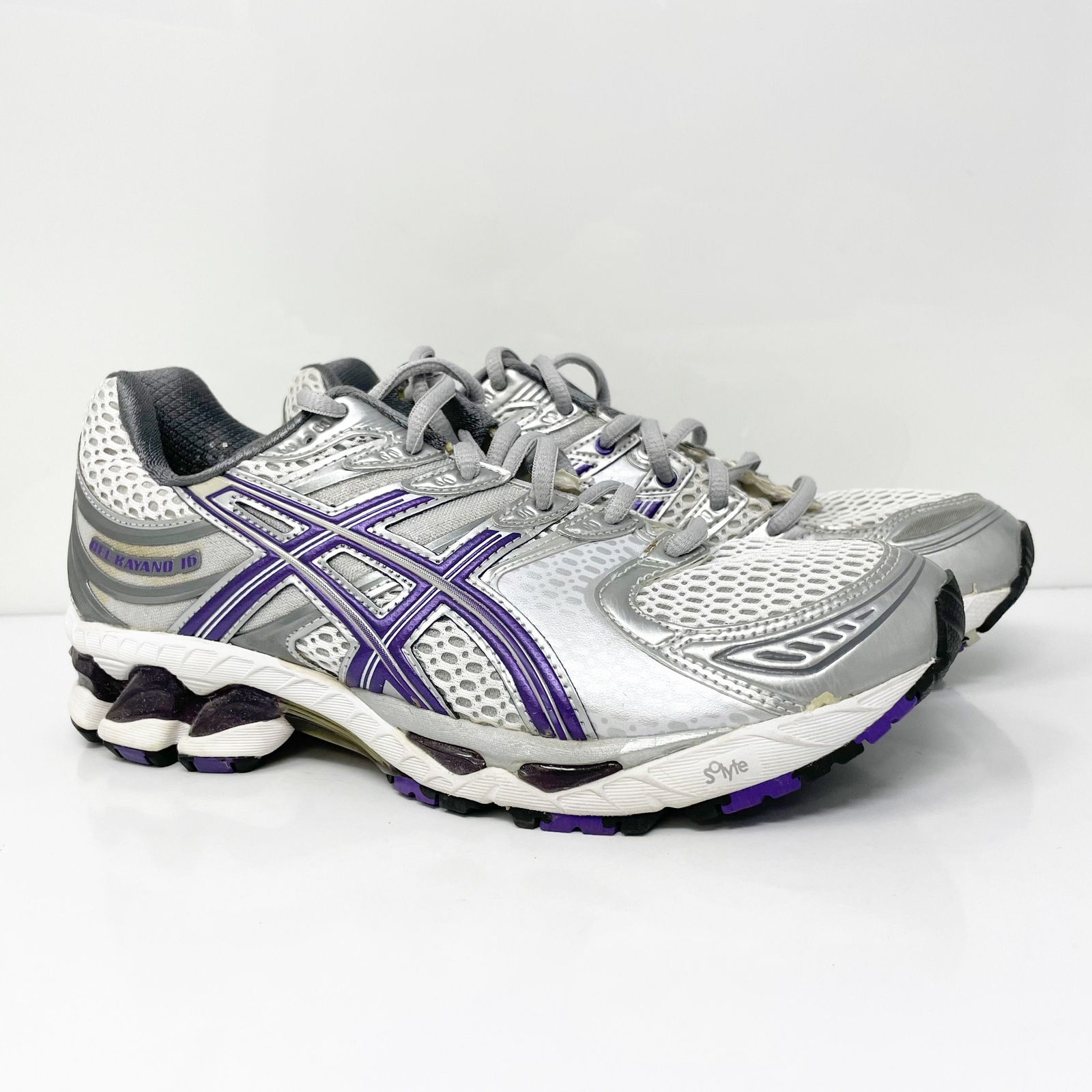 Asics Womens Gel Kayano 16 T050Q Gray Running Shoes Sneakers Size 8.5