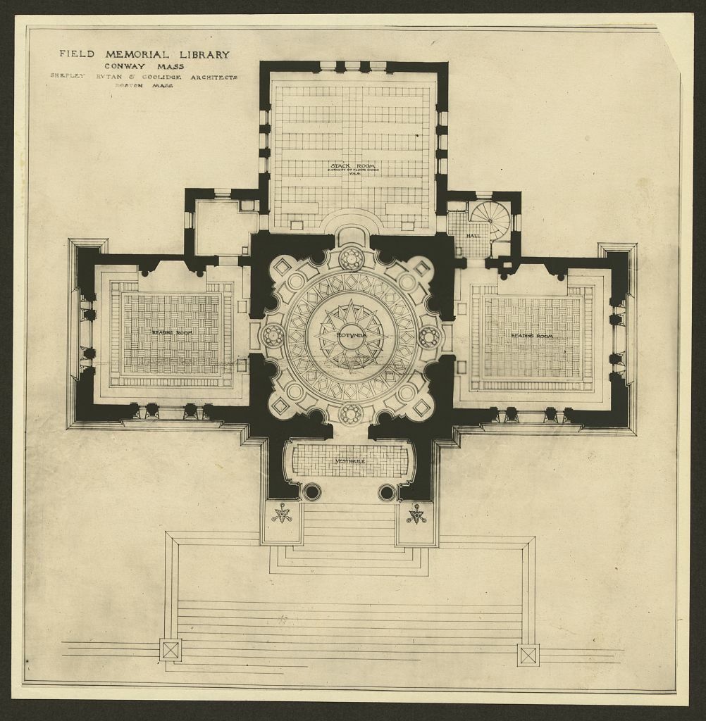 8" x 10" 1900 Photo Field Memorial Library, Conway, Mass. Location ...