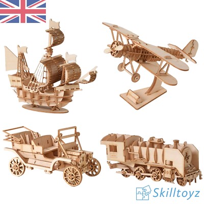 IQ Wooden Model Kits DIY 3D Laser Cut Plywood Self Assembly Fun Puzzle ...