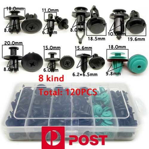 120 Pcs Plastic Car Door Interior Panel Fastener Clip Rivet Fixed Clamp ...