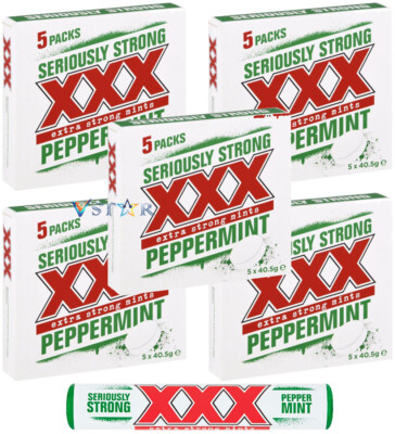 Seriously XXX Extra Strong Mints 40.5g Rolls Peppermint Flavour Kids ...