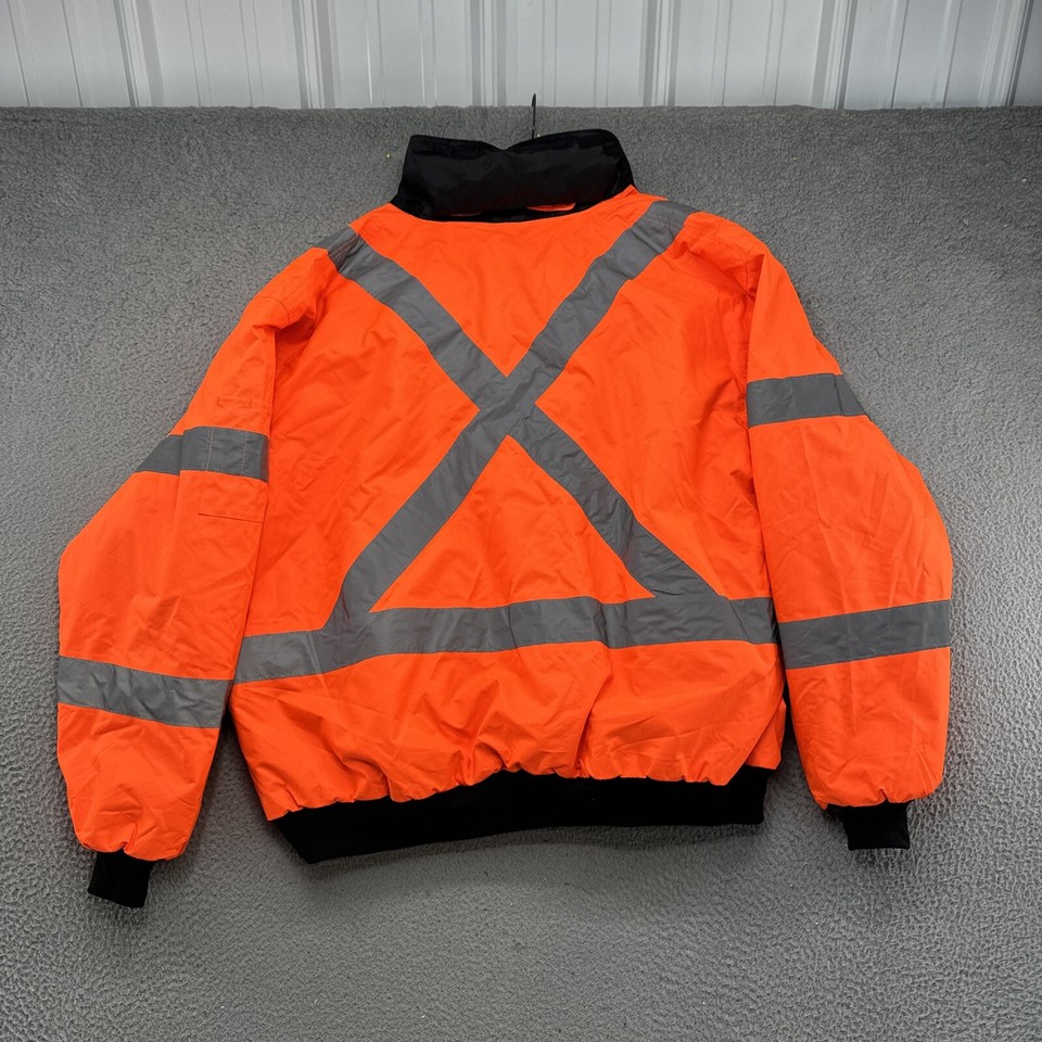 Mens BNSF Railway Chicago M-Safe HI-VIS Transformer Bomber Style Jacket ...