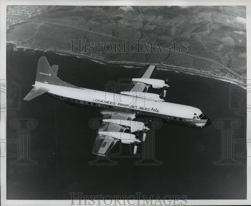 1958 Press Photo Lockheed Prop-Jet Electra in mid flight - mja01524 | eBay