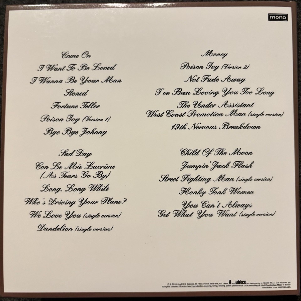 Rolling Stones Stray Cats RARITIES CD From In Mono Box Set Compilation ...