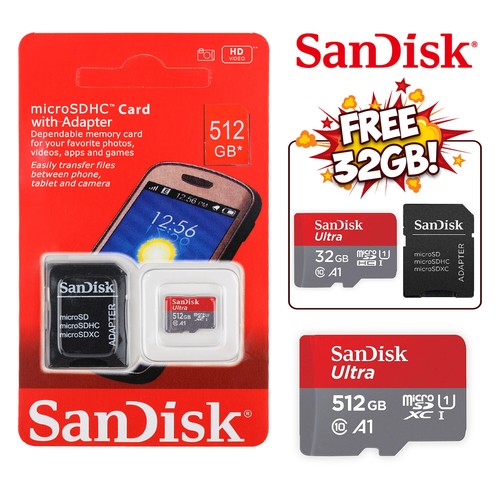 Free 32GB SD Card SanDisk Ultra 512GB Adapter Memory Card App ...