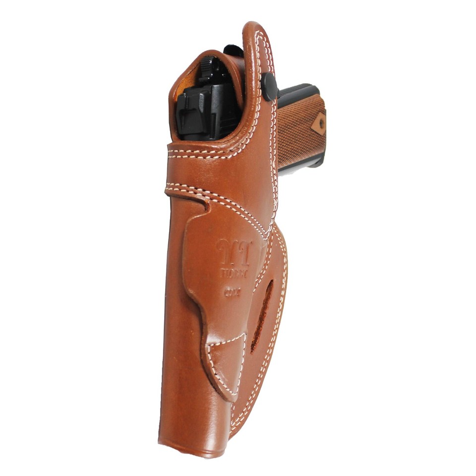 Real Leather Belt Scabbard Style Handmade OWB Carry Thumb Break Gun ...