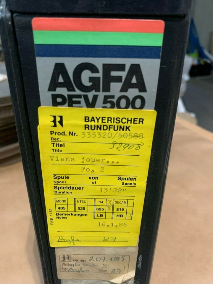 Old Rare Film Band Agfa Gevaert Pev 500 1986 Pal 625 Hb Film => Come ...