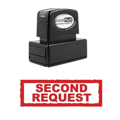 Box SECOND REQUEST Stamp - Pre-Inked / Red | eBay