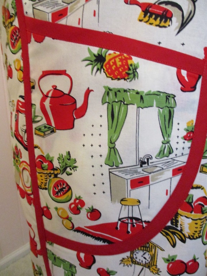 HANDMADE BIB APRON FIFTIES KITCHEN | eBay