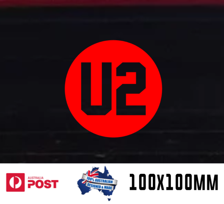 U2 Windshield Windscreen Laptop Sticker Decal RED | eBay Australia