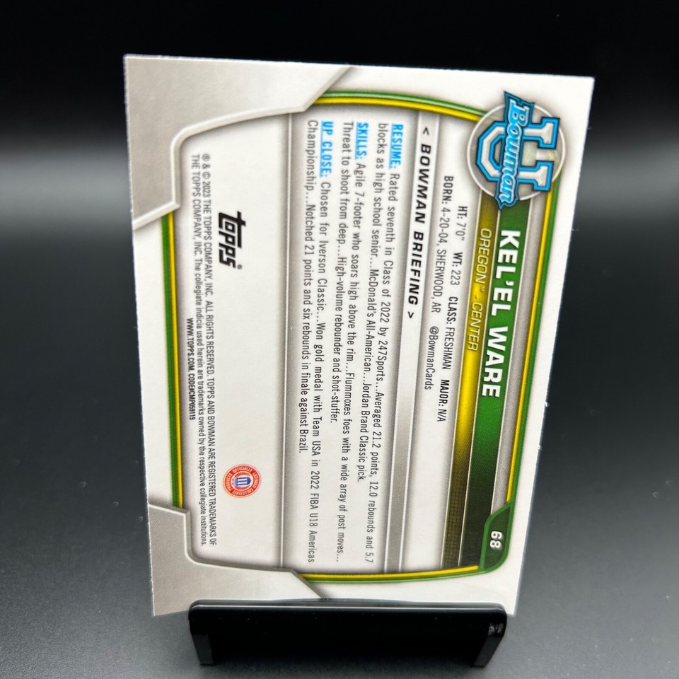 2023 Bowman Chrome U #68 Kel’El Ware Pink Refractor Oregon Ducks | eBay