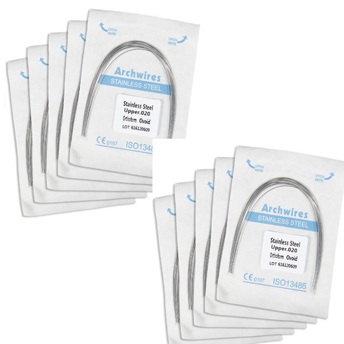10 packs Orthodontic Dental Stainless Steel Arch Wires Round Ovoid Form ...