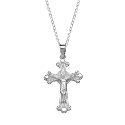 Sterling Silver Designed Cross with Figure Pendant | eBay