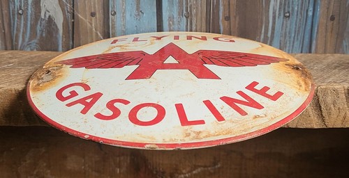 Vintage Flying A Gasoline Porcelain Metal Gas Sign Aviation Flight ...