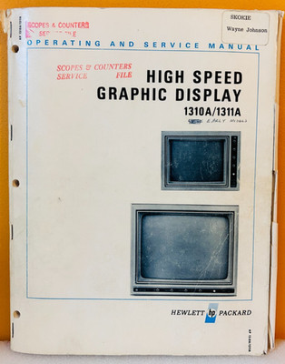 HP 5951-8723 Models 1310A/1311A High Speed Graphic Display Oper ...