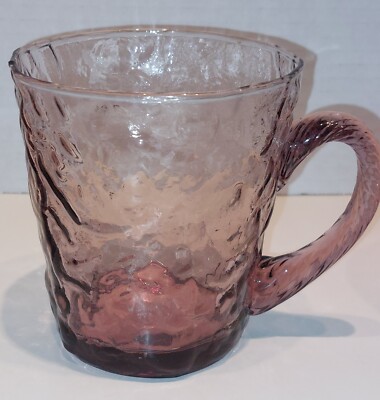 4 Morgantown Glass Amethyst Purple Crinkle Fluted Twisted Handle Mug ...