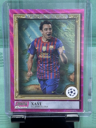 TOPPS STADIUM CHROME UEFA 2022-23 XAVI /150 PINK LEGENDS OF EUROPE ...