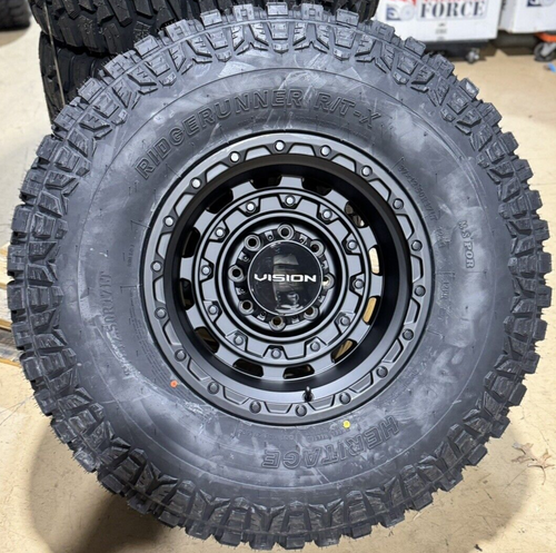 17" Vision Tactical Black Wheels 37" AT RT Tires 8x170 Ford Super Duty ...