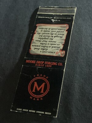 Vintage Matchbook: “Moore Drop Forging Co - Since 1900” | eBay