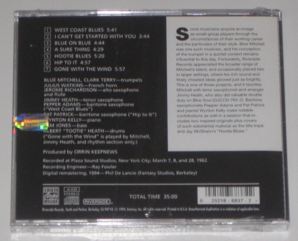 BLUE MITCHELL "A SURE THING" CD ORIGINAL JAZZ CLASSICS BRAND NEW SEALED ...