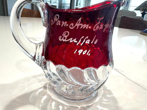vintage Pan American Expo - Ruby Flash Pitcher - Buffalo 1901 excellent ...