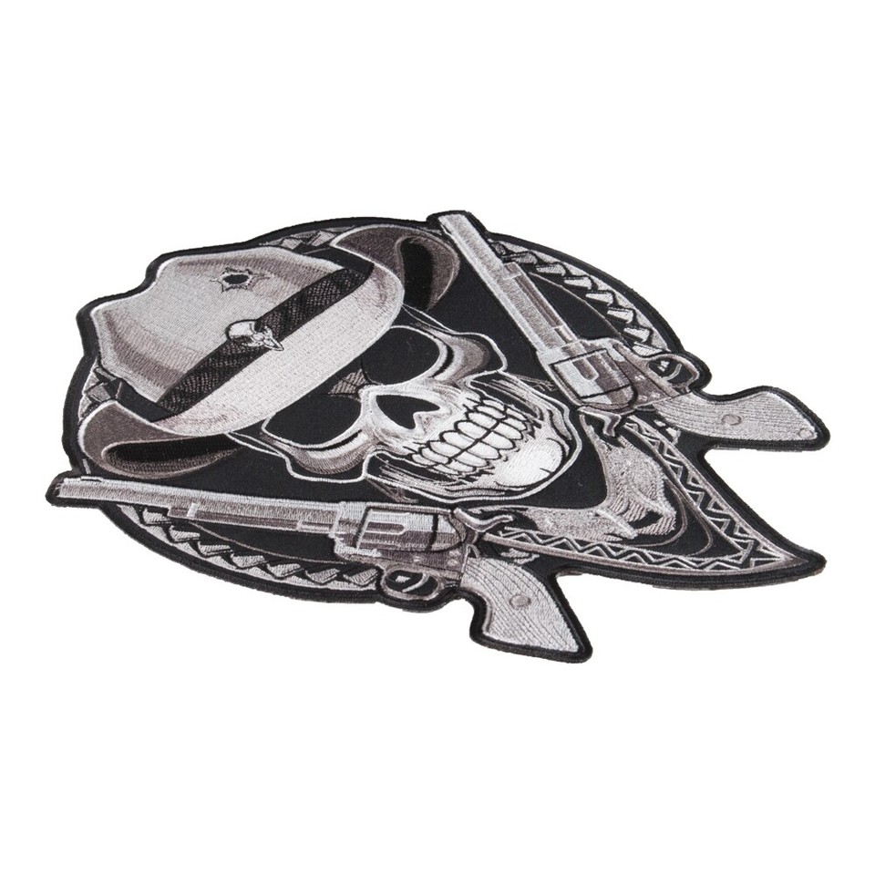 Subdued Cowboy Skull And Guns Patch, Skull Back Patches | eBay