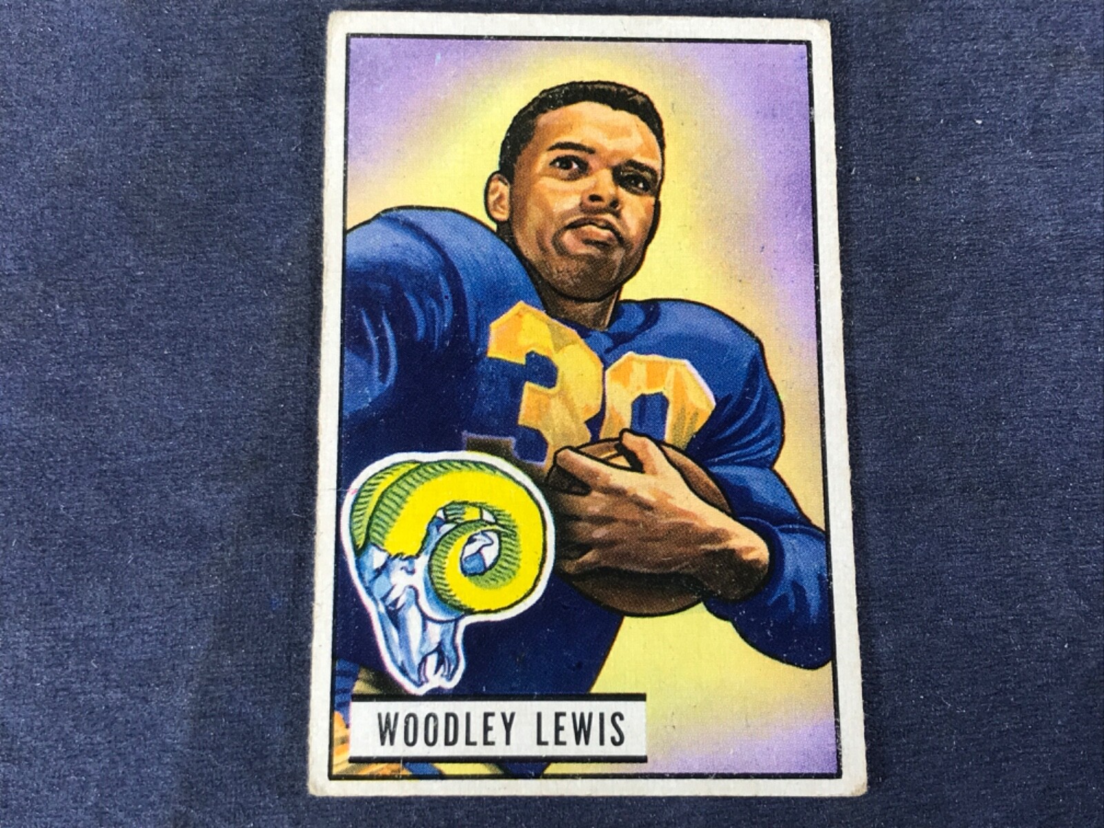 M4-73 FOOTBALL CARD - WOODLEY LEWIS LOS ANGELES RAMS - 1951 BOWMAN ...